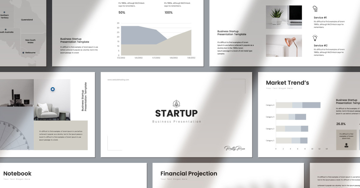 Startup-Layout PowerPoint-Präsentationsvorlage