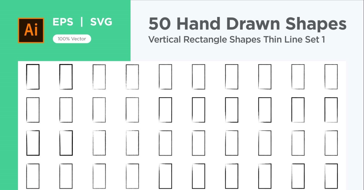 Rectángulo vertical Forma Línea delgada 50_Set V 1