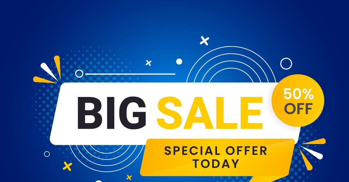 Vector gradient blue colored sale banner and Sale banner discount ...