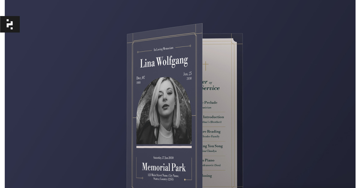 Elegant Framed Funeral Program #344018 - TemplateMonster