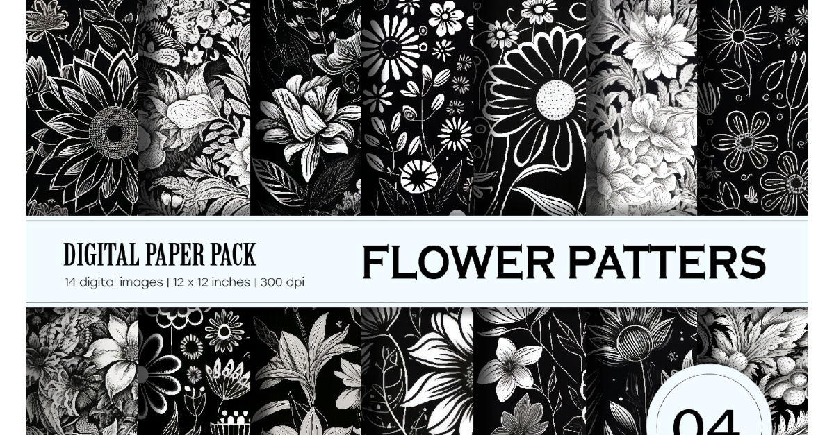 Floral Patterns 04. Digital Paper Set. - TemplateMonster