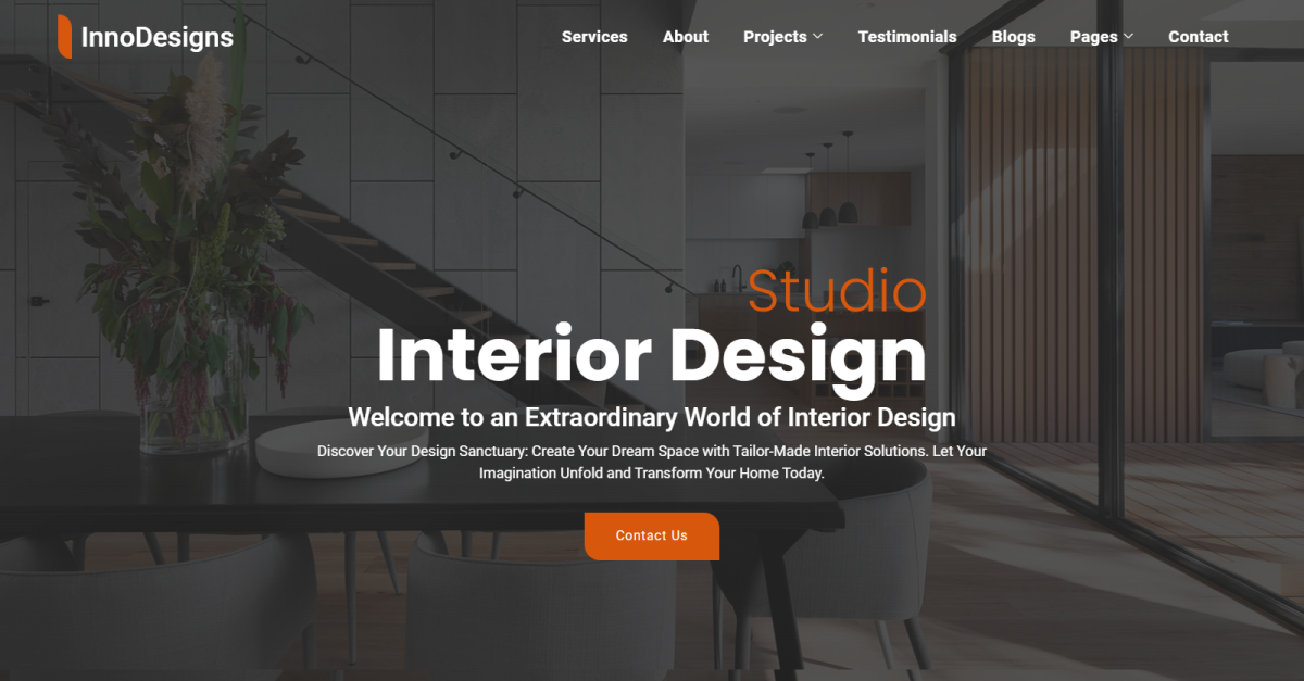 InnoDesigns - Interior Design Studio Bootstrap Website Template