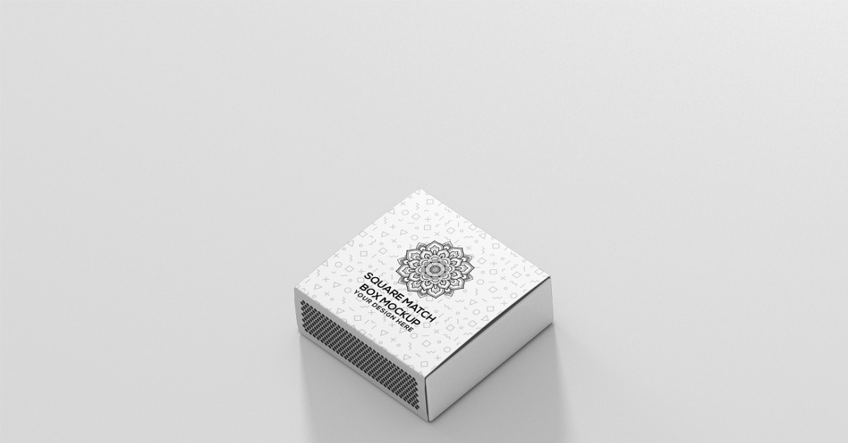 Match Box - Square Match Box Mockup #344028 - TemplateMonster