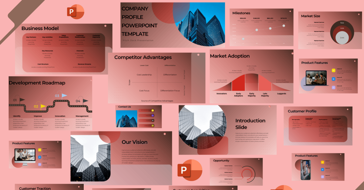 Modèle PPT de profil d'entreprise - TemplateMonster
