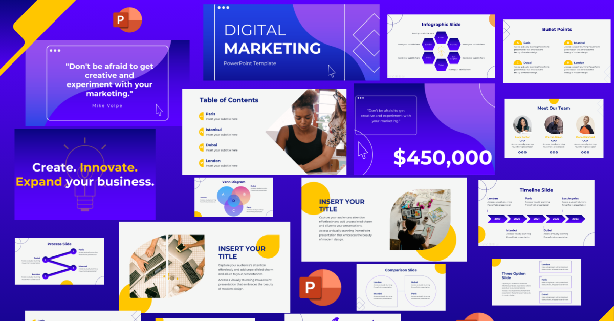 Modello PPT di marketing digitale #344058 - TemplateMonster