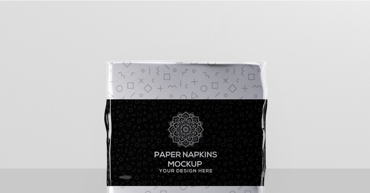 Napkins - Square Paper Napkins Mockup - TemplateMonster