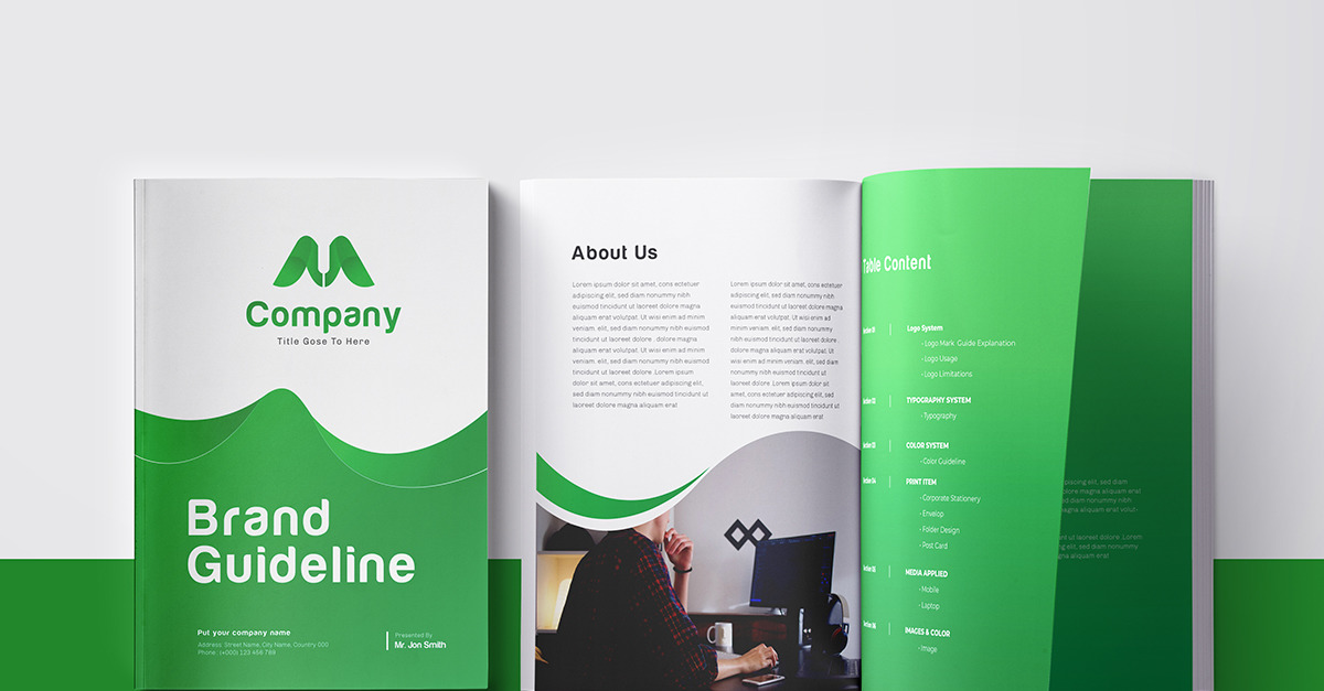 Modello di linea guida del marchio e design della linea guida del ...