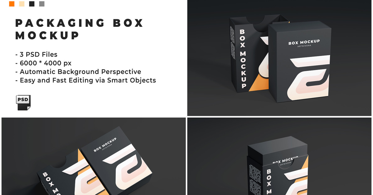 Packaging Box Mockup Template #344375 - TemplateMonster