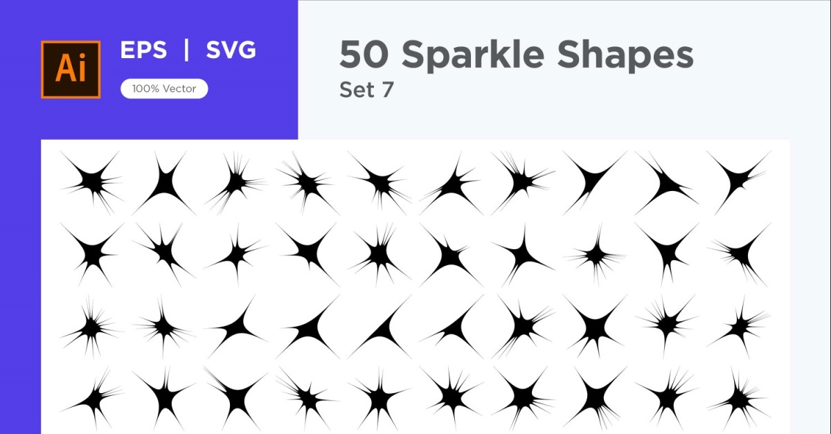 Signo de símbolo de forma de chispa Set 50-V2-7