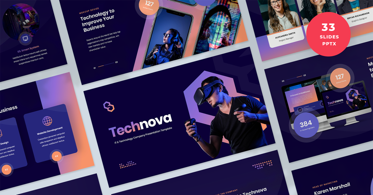 Modello di PowerPoint per la presentazione dell'azienda IT e ...