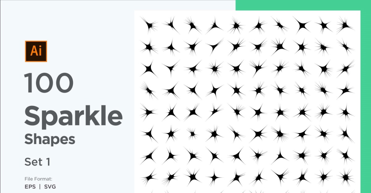 Sparkle shape symbol sign Set 100-V2-1 - TemplateMonster