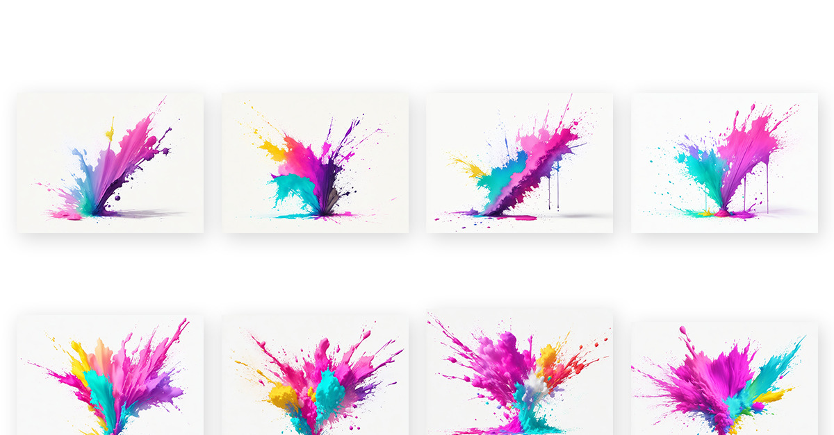 Colorful paint splatter brush stroke, Exploding liquid paint in rainbow ...