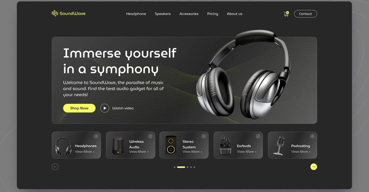 SoundWave – Audio Store Hero Section Figma Template