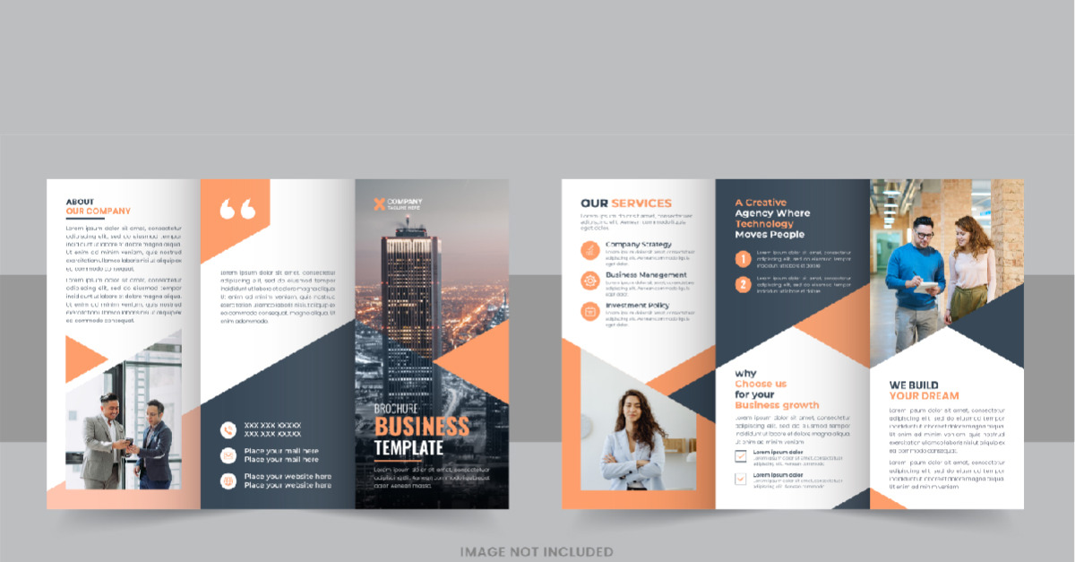 Creative tri fold business brochure #344687 - TemplateMonster