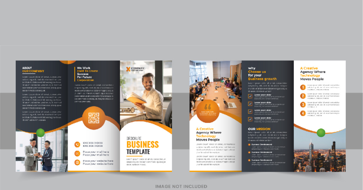 Creative trifold business brochure #344661 - TemplateMonster