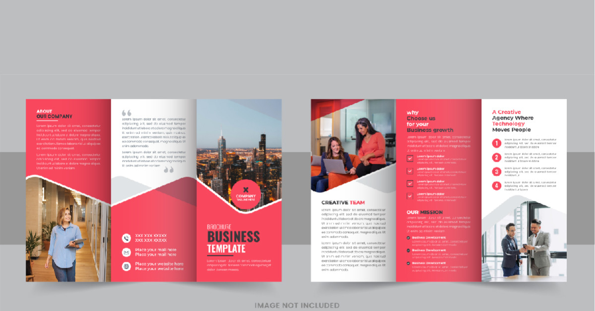 Modern business tri fold brochure template layout