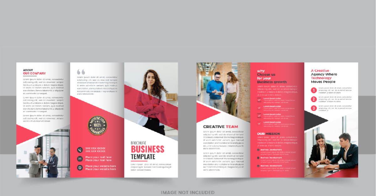 Modern tri fold business brochure design - TemplateMonster