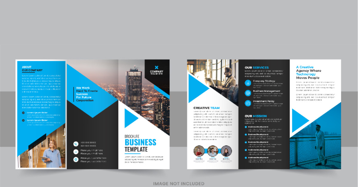 Modern trifold business brochure design layout
