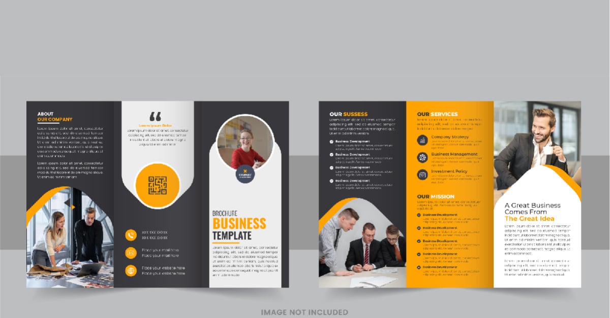 Modern trifold business brochure design - TemplateMonster