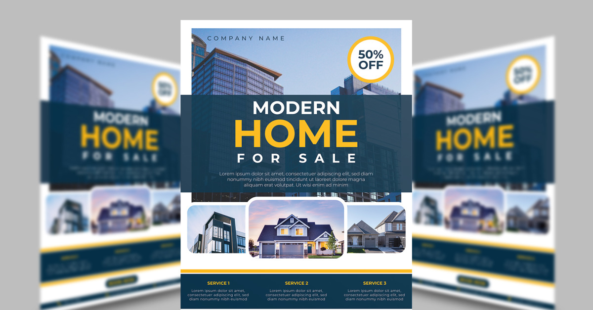 Real Estate Modern Home Flyer Template - TemplateMonster