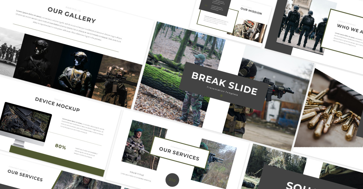 Squad Army Military Google Slides Template - TemplateMonster