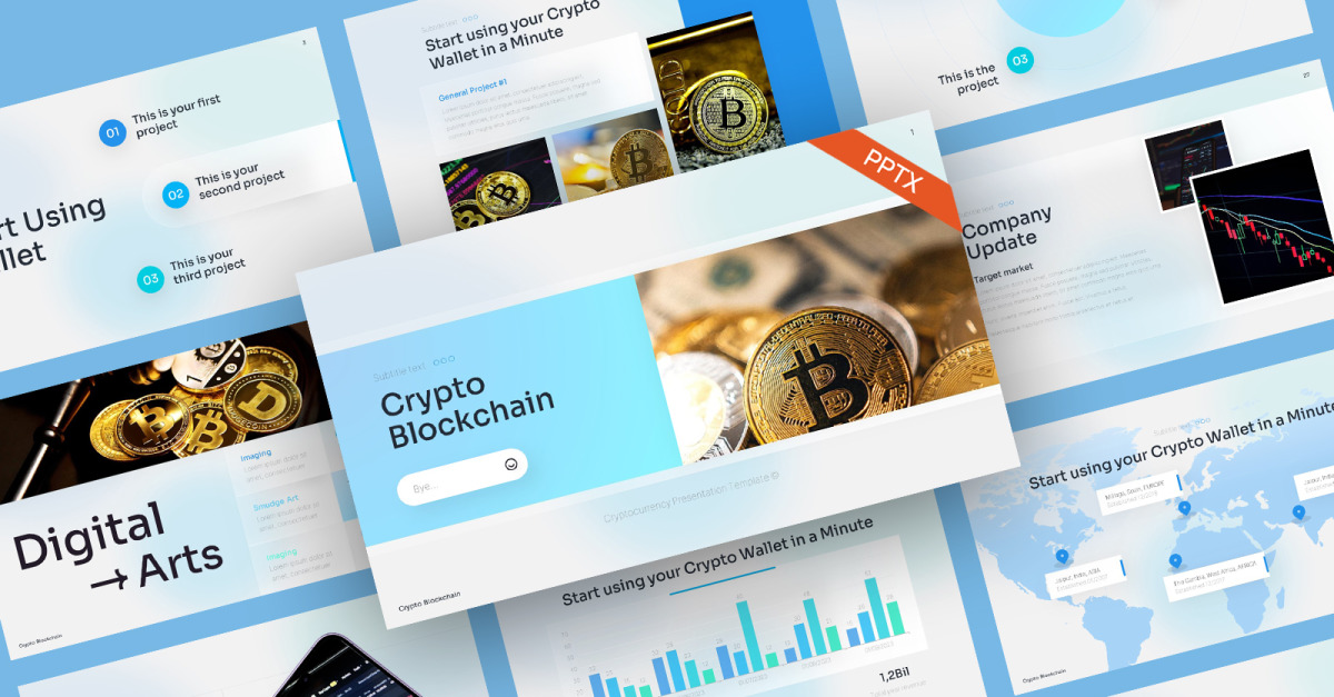 Finans Kripto Blockchain PowerPoint Şablon - TemplateMonster