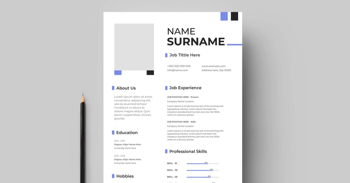 General and minimal cv resume template - TemplateMonster