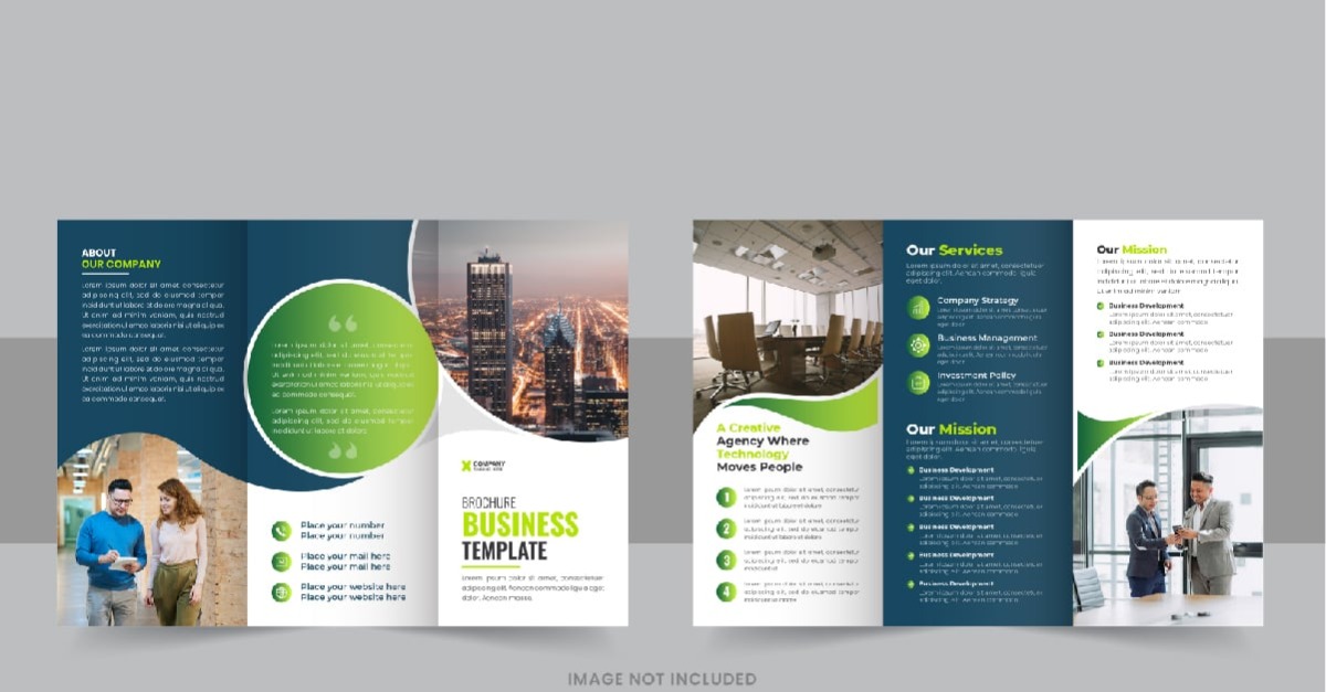 Multicolor business trifold brochure - TemplateMonster