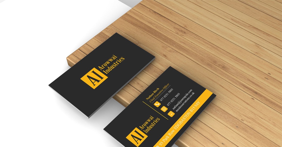 Grey & Yellow Contrast Visiting Card Template
