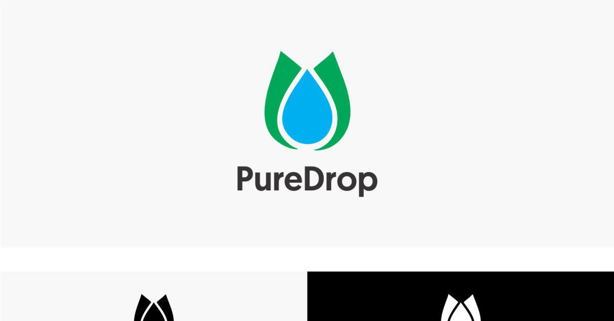 Pure Drop Logo Design Template #344846 - TemplateMonster