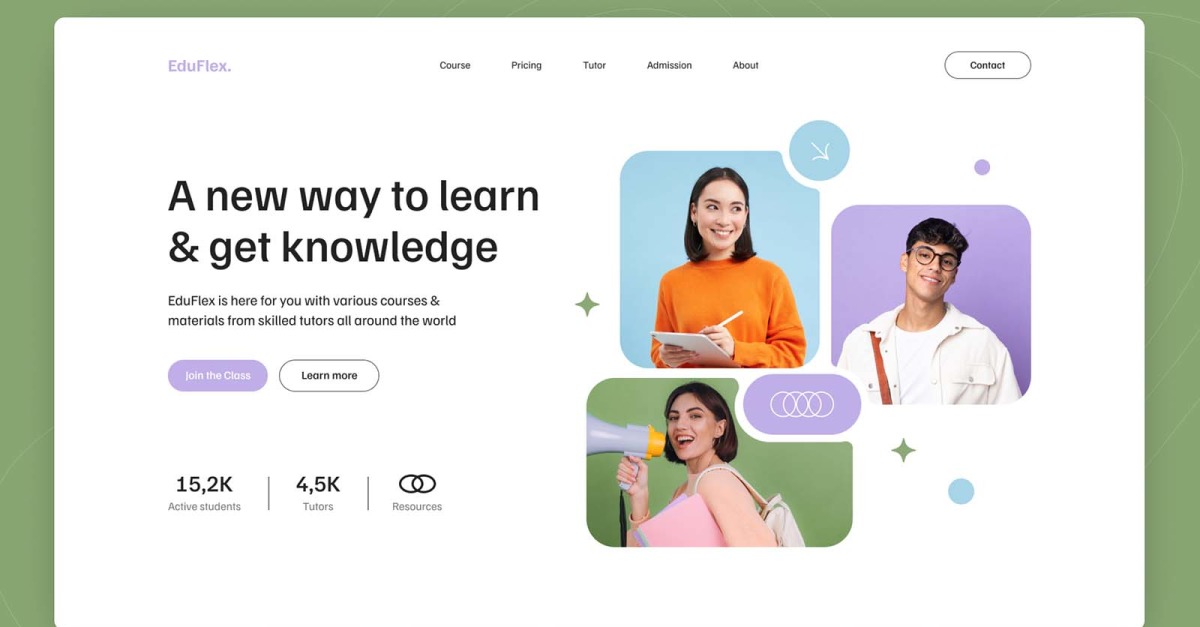 EduFlex - E-Learning Hero Section Figma Template