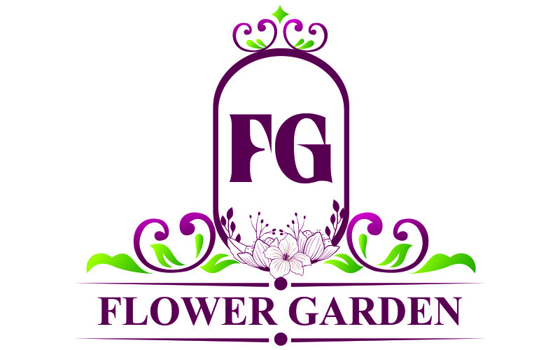 Flower Logo, FG Logo FG garden logo #344950 - TemplateMonster