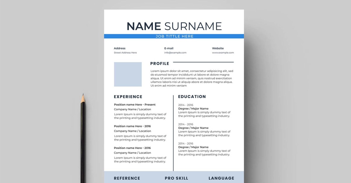 Minimalist resume template with clean - TemplateMonster