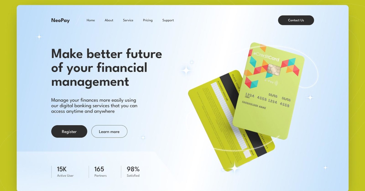 NeoPay - Digital Bank Hero Section Figma Template