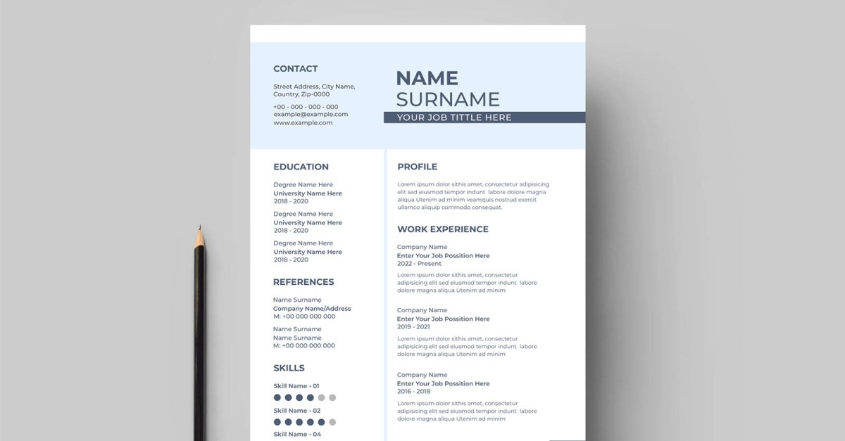 Stylish cv resume template design #344927 - TemplateMonster