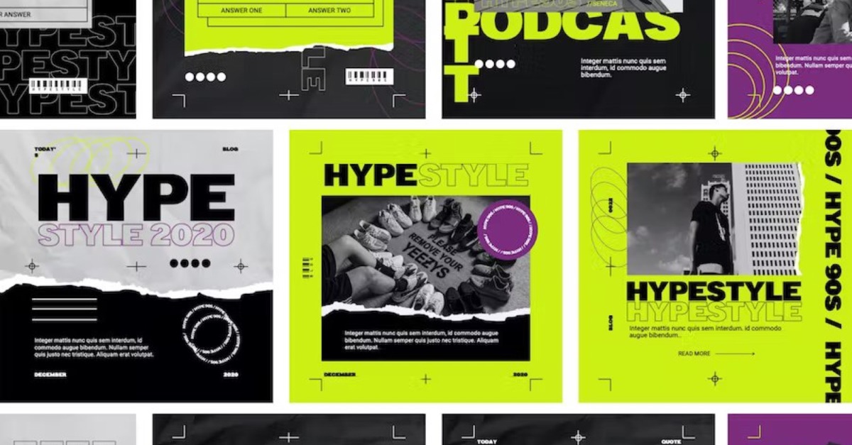 Hype 90s - Powerpoint Instagram Şablonu - TemplateMonster