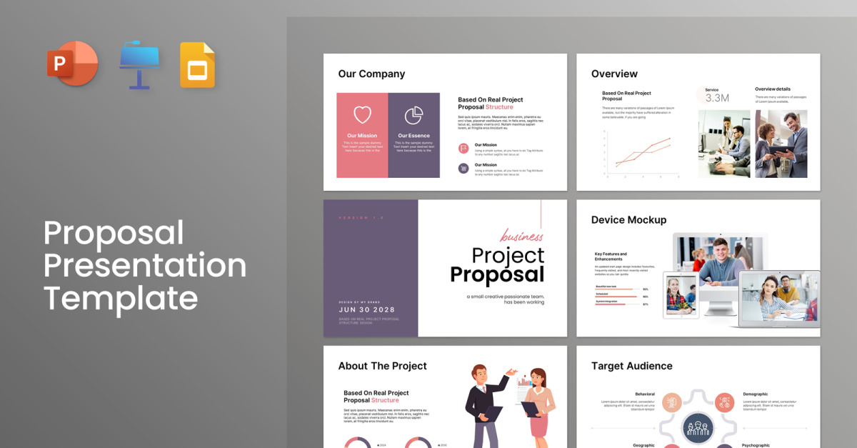 Project Proposal Layout PowerPoint presentation template