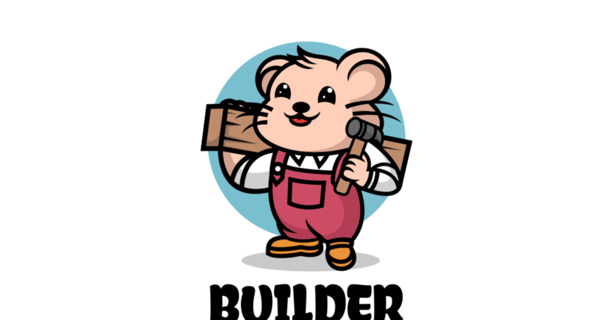 Builder Mascot Cartoon Logo #345130 - TemplateMonster