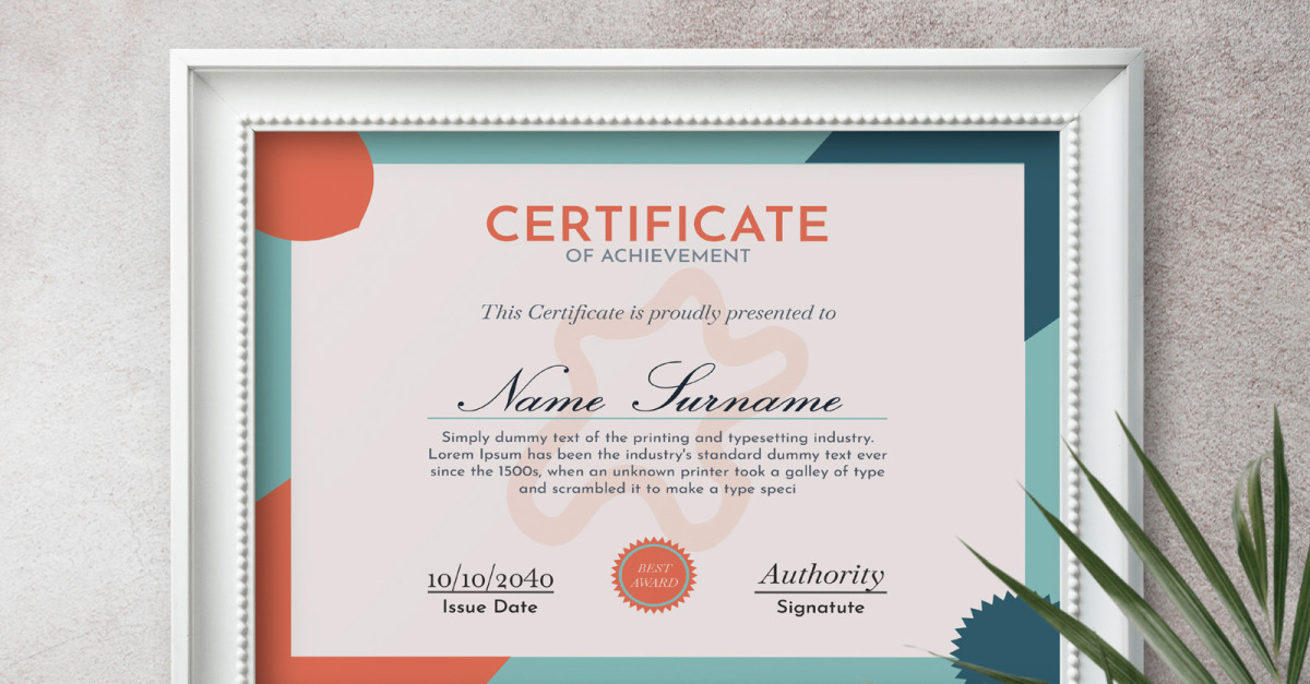 Professional award certificate template. - TemplateMonster