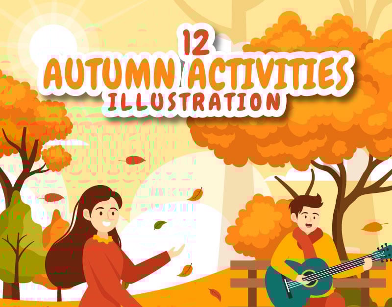 12 Autumn Activity Vector Illustration - TemplateMonster