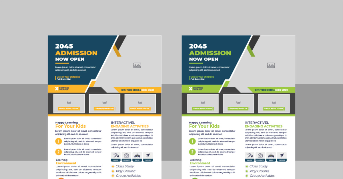 Creative School Admissions Flyer Design Template