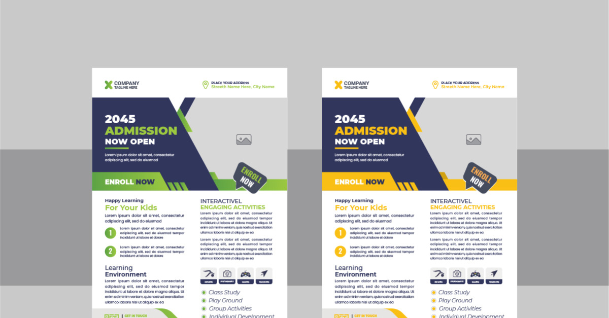 Creative School Admissions Flyer Design - TemplateMonster