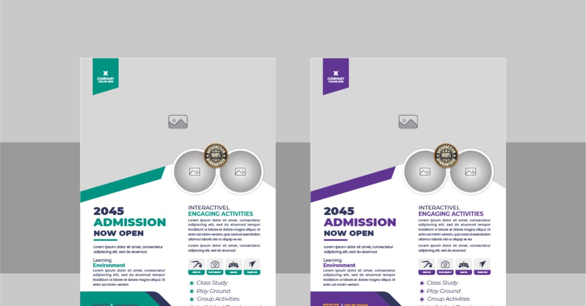 Modern School Admissions Flyer Design Layout