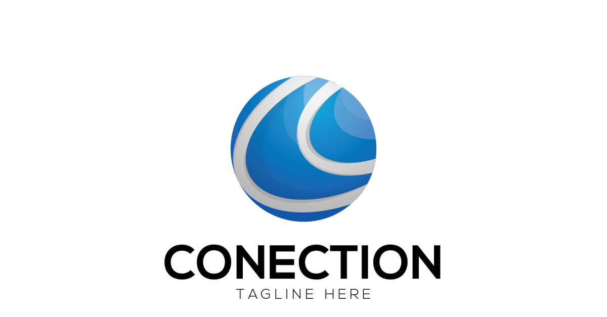 Conection logo colorful made easy for use - TemplateMonster