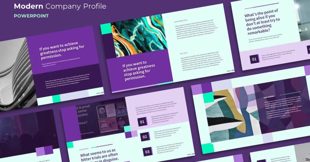 Kariru — nowoczesny profil firmy Powerpoint - TemplateMonster