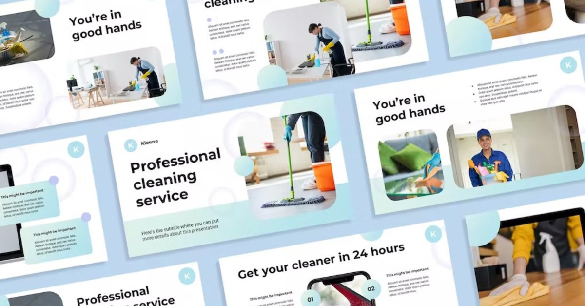 Kleene - Cleaning Service Google Slides - TemplateMonster
