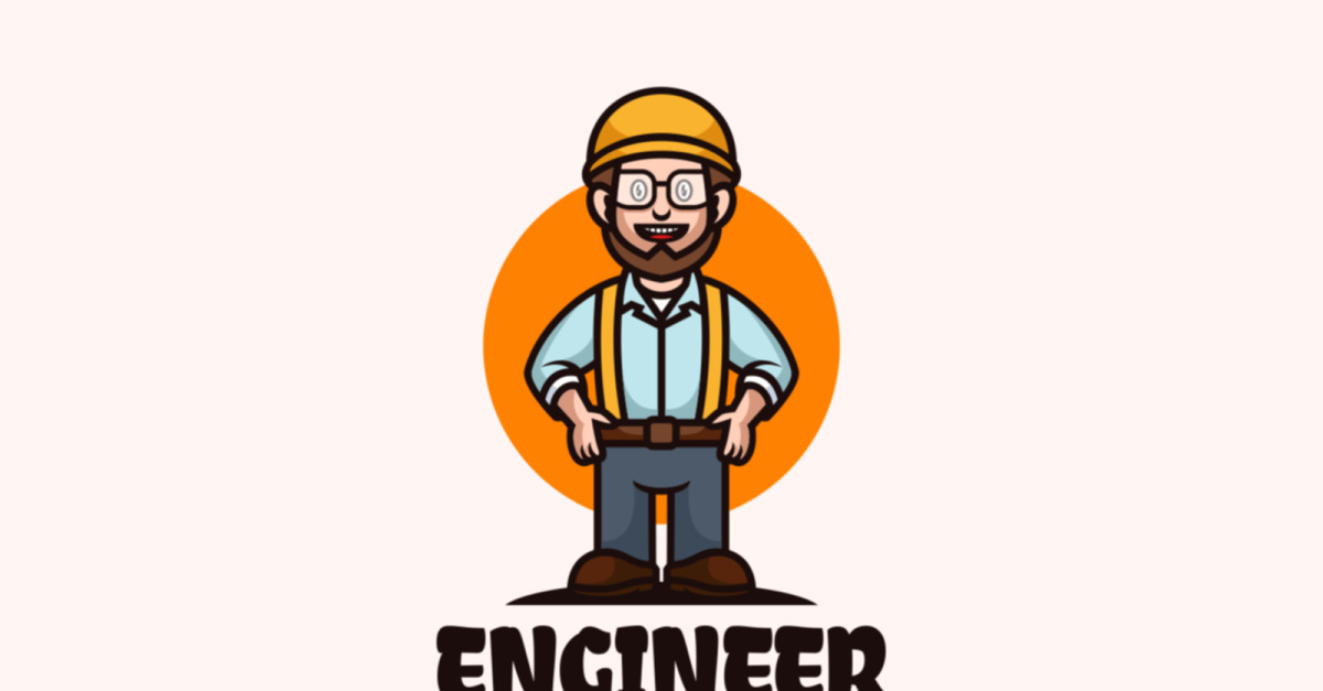 Engineer Mascot Cartoon Logo 4 #345846 - TemplateMonster