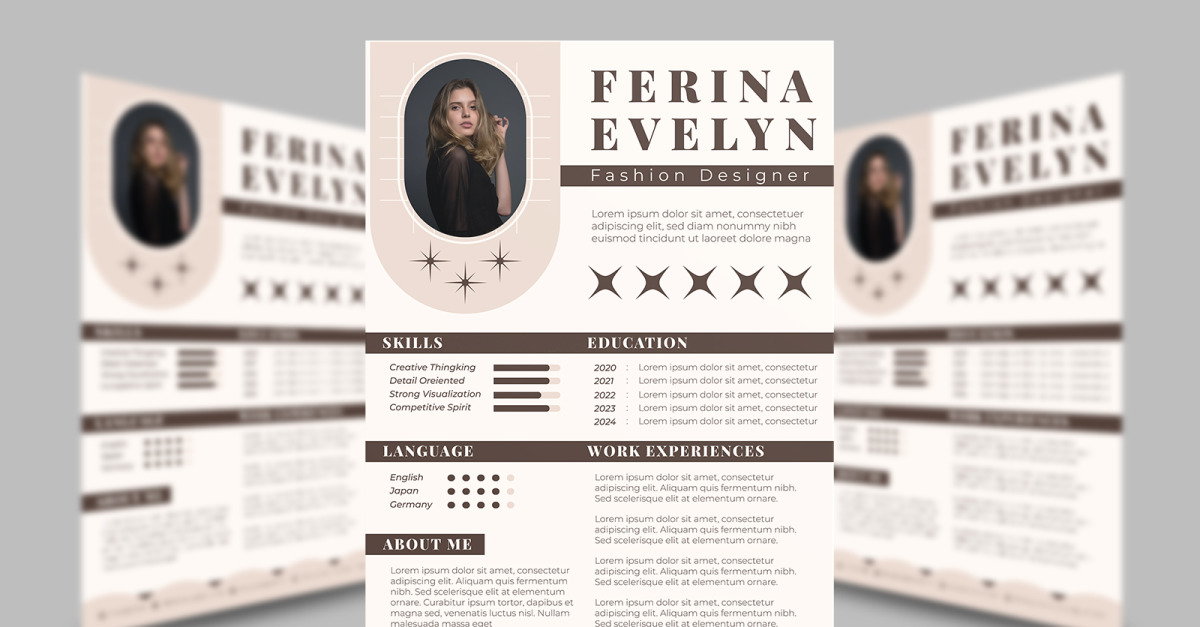 Resume and CV Flyer Template 1 #345858 - TemplateMonster