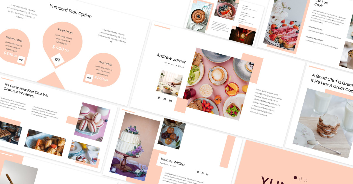 Plantilla de Powerpoint de alimentos Yumcord