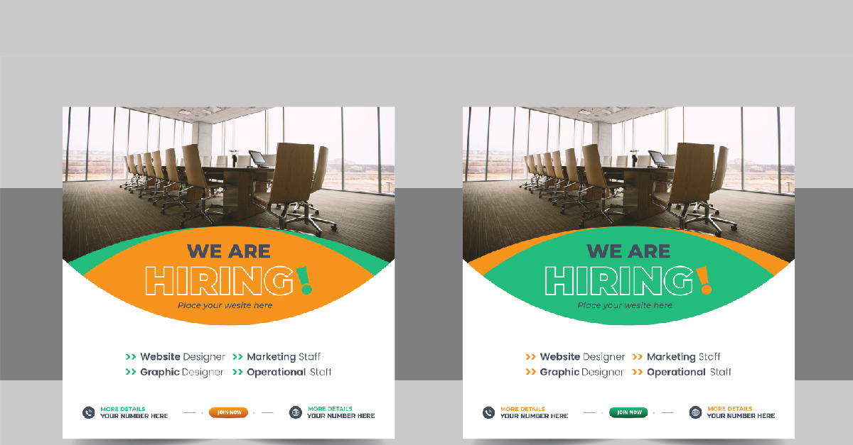 We Are Hiring Job Vacancy Social Media Post template
